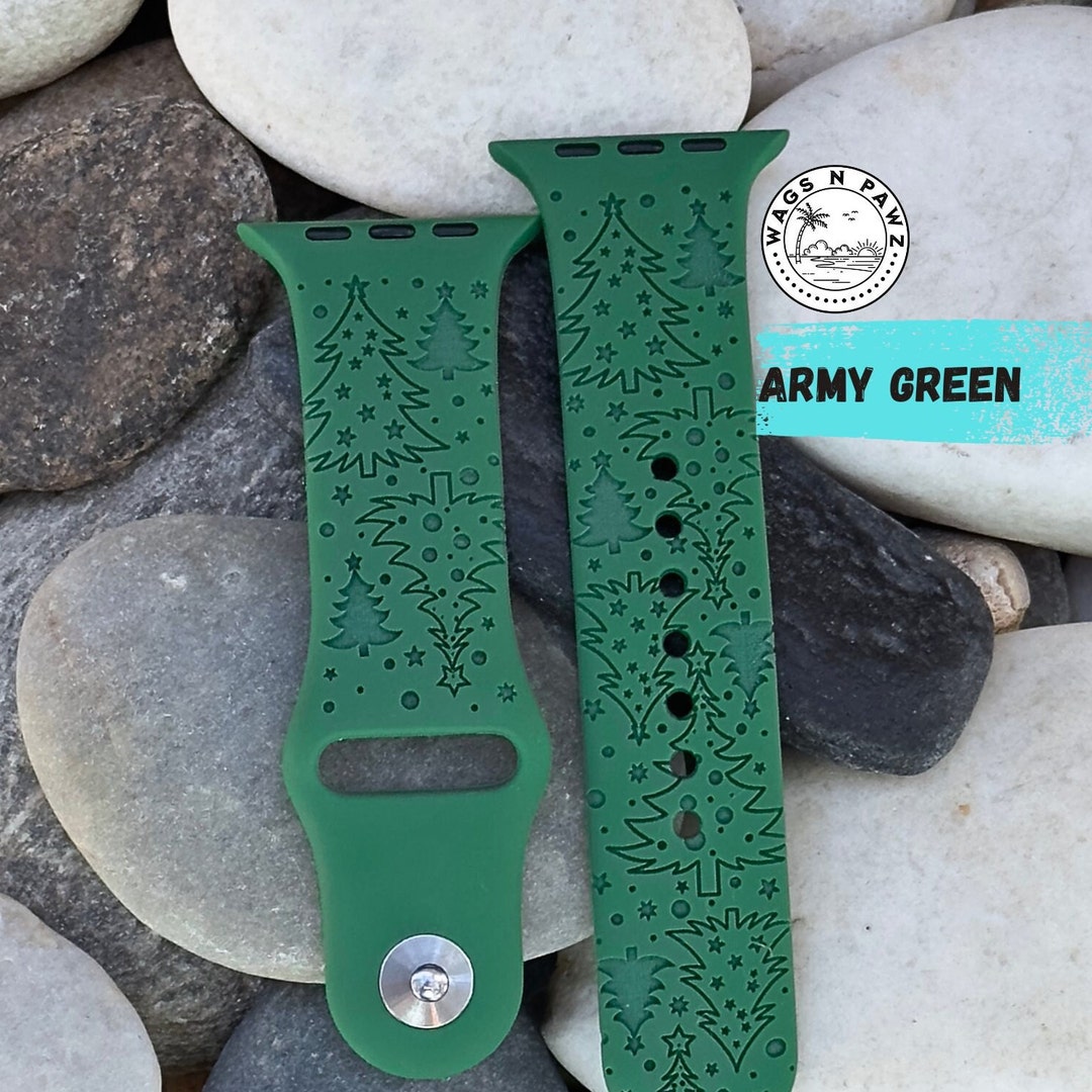 Christmas Trees Watch Band That is A Silicone Engraved, Compatible ...