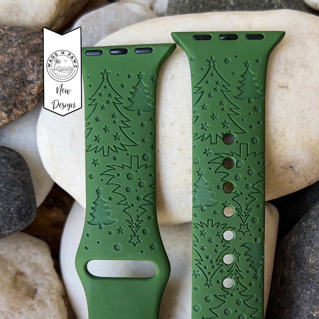 Christmas Trees Watch Band That is A Silicone Engraved, Compatible ...