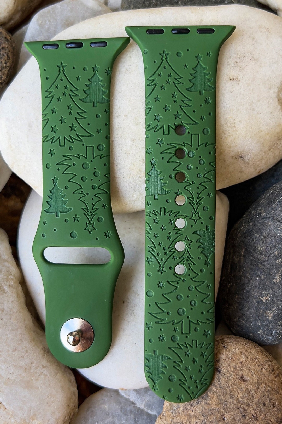 Christmas Trees Watch Band That is A Silicone Engraved, Compatible ...