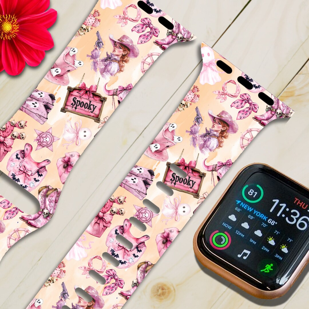 Coquette Cowgirl Watch Band, Ghost Western Watch Strap, UV Printed Band ...