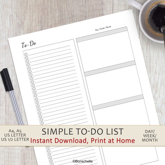 Printable To-do List Digital Instant Download Planner Sheet | Etsy