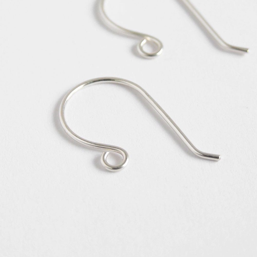 925 Sterling Silver Earwires, Shepherd Crook French Ear Hooks, Handmade ...