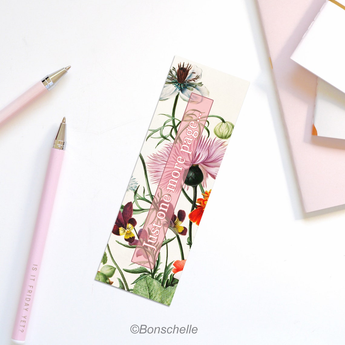 Personalised Floral Bookmarks Printable Flower Bookmarks - Etsy