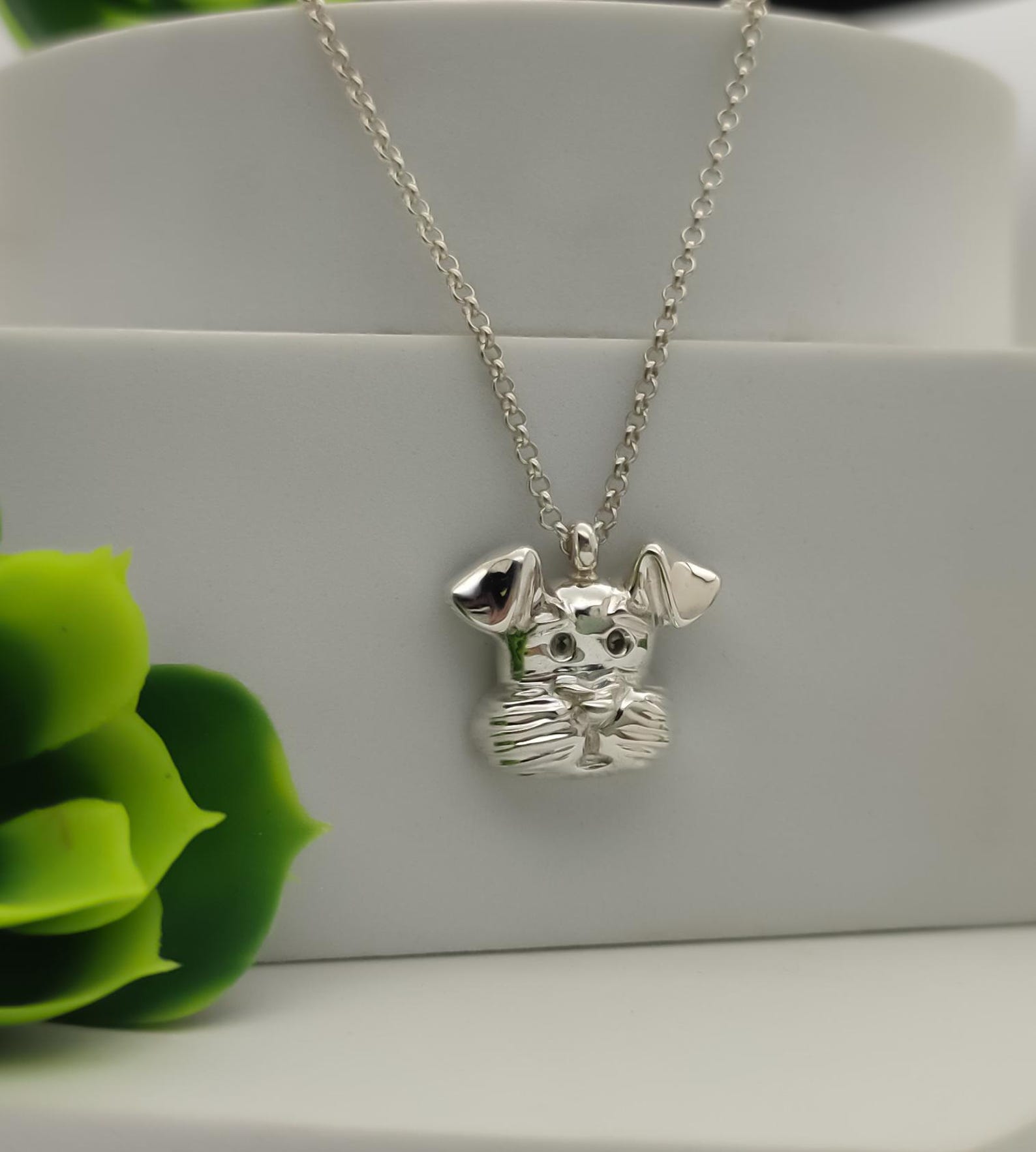 Dog Pendant Necklace, Gold Personalized Pet Gift, Sterling Silver Pet ...