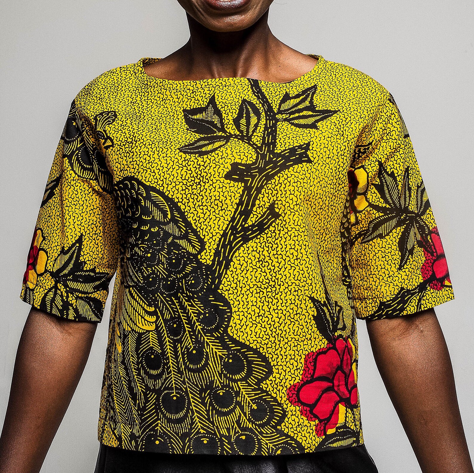 Ankara T Shirt. Crop Top African Peacock Print Crop Top. Festival Crop ...