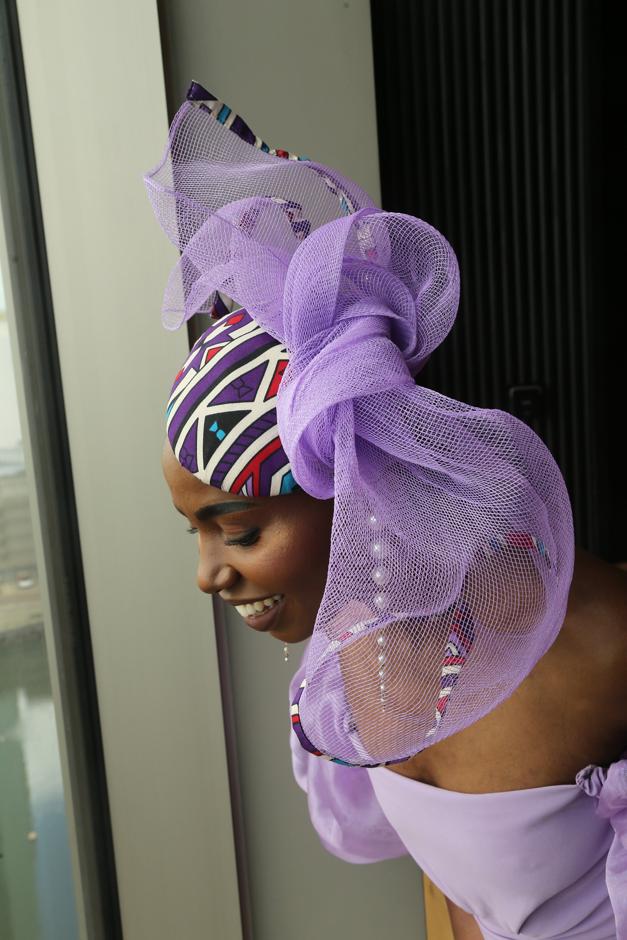 Lilac African Zulu Print Fascinator by Tayameaca – Handmade Headpiece ...