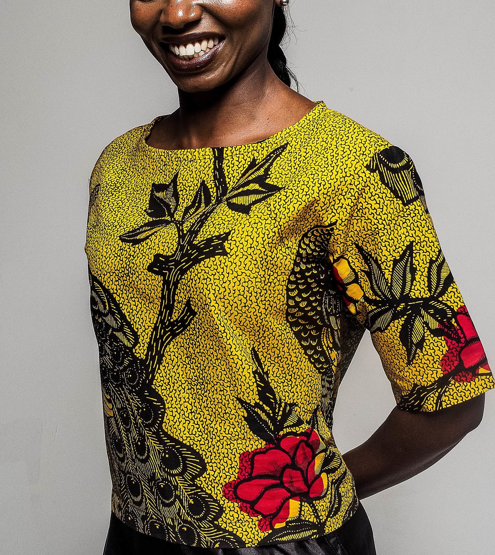 Ankara T Shirt. Crop Top African Peacock Print Crop Top. Festival Crop ...