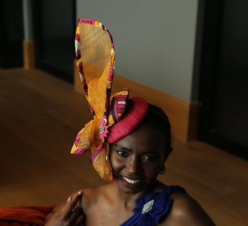 African Print Fascinator - Etsy