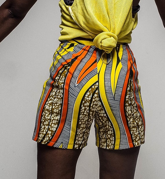 African Print Shorts UK SMALL Size 6 Ankara shorts Dutch Wax | Etsy