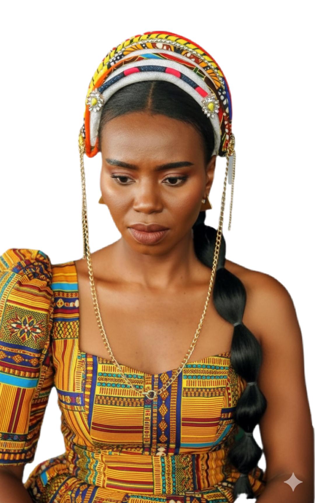 African Print Halo Band Fascinator - Handmade Statement Headpiece by ...