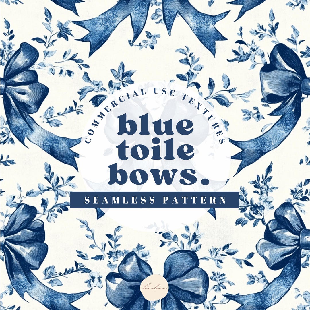 Blue Toile Bows De Jouy Digital Paper Chinoiserie Vintage Floral ...