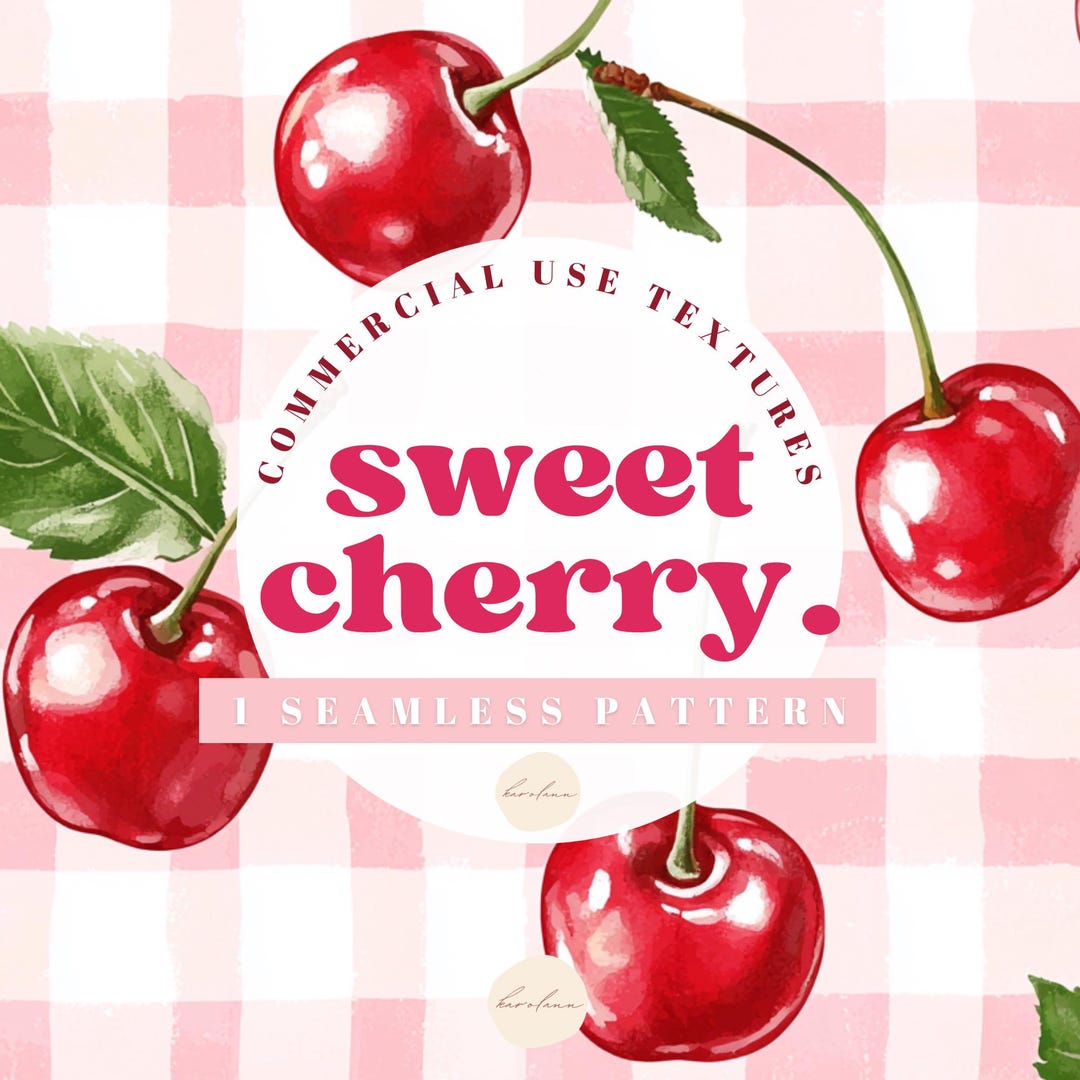 Sweet Cherry Checkered Seamless Pattern Coquette Valentines Digital ...