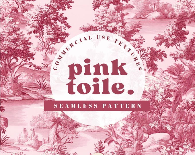 Pink White Toile De Jouy Digital Paper Chinoiserie Vintage Floral ...