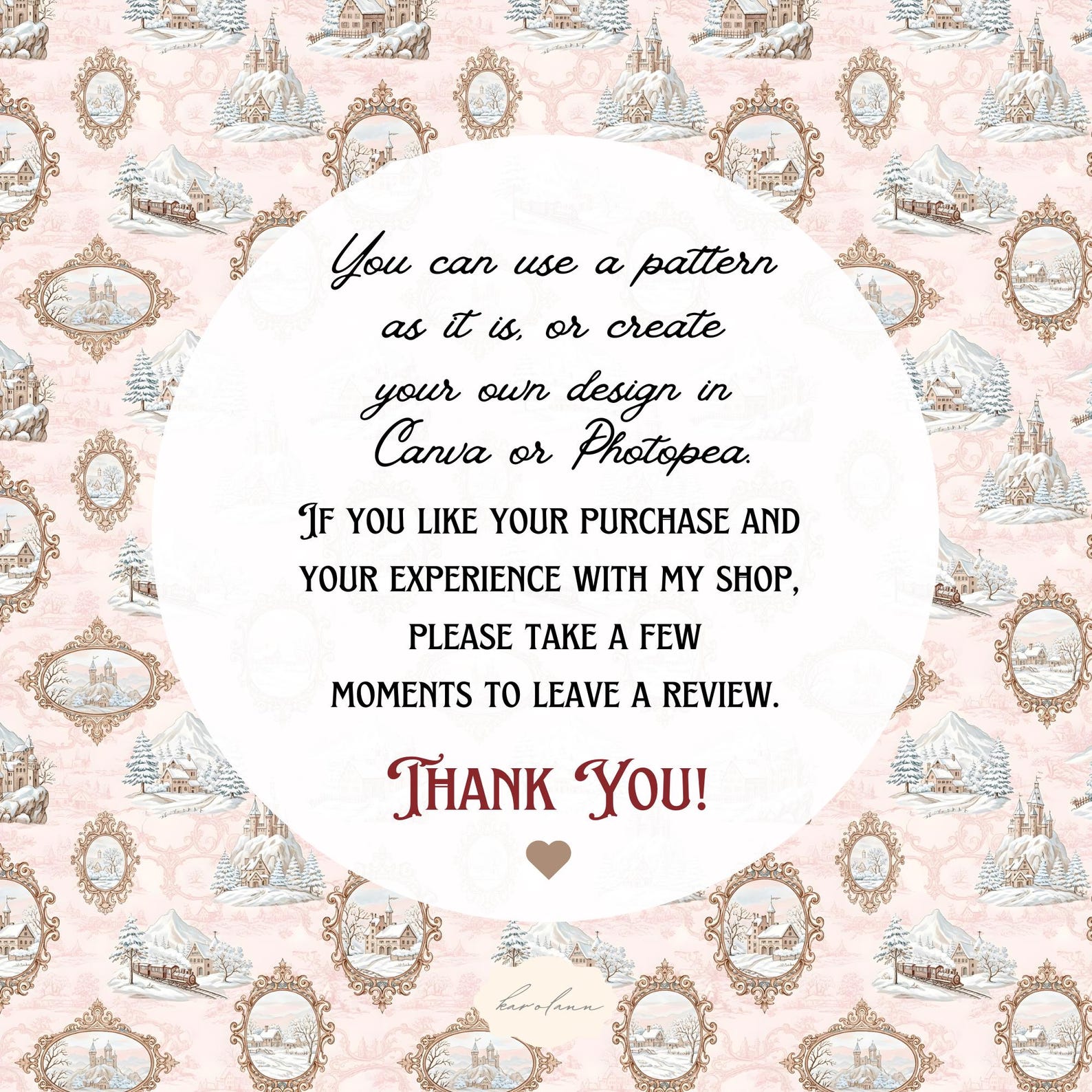 Winter Toile: Pink Christmas Seamless Pattern Vintage Digital Paper ...