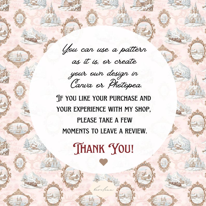 Winter Toile: Pink Christmas Seamless Pattern Vintage Digital Paper ...