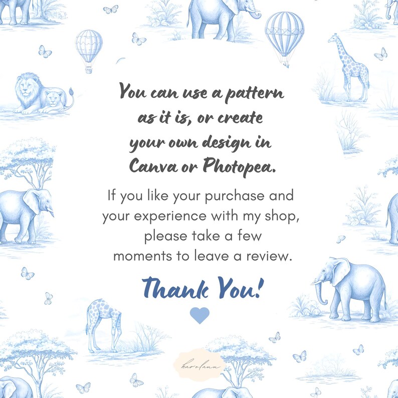 Blue Safari Toile: Seamless Nursery Pattern, Vintage Chinoiserie Toile ...