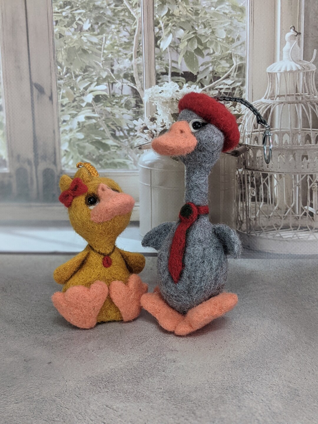 Adorable Felted Duck and Goose Couple Quirky Car Accessory and Baby ...