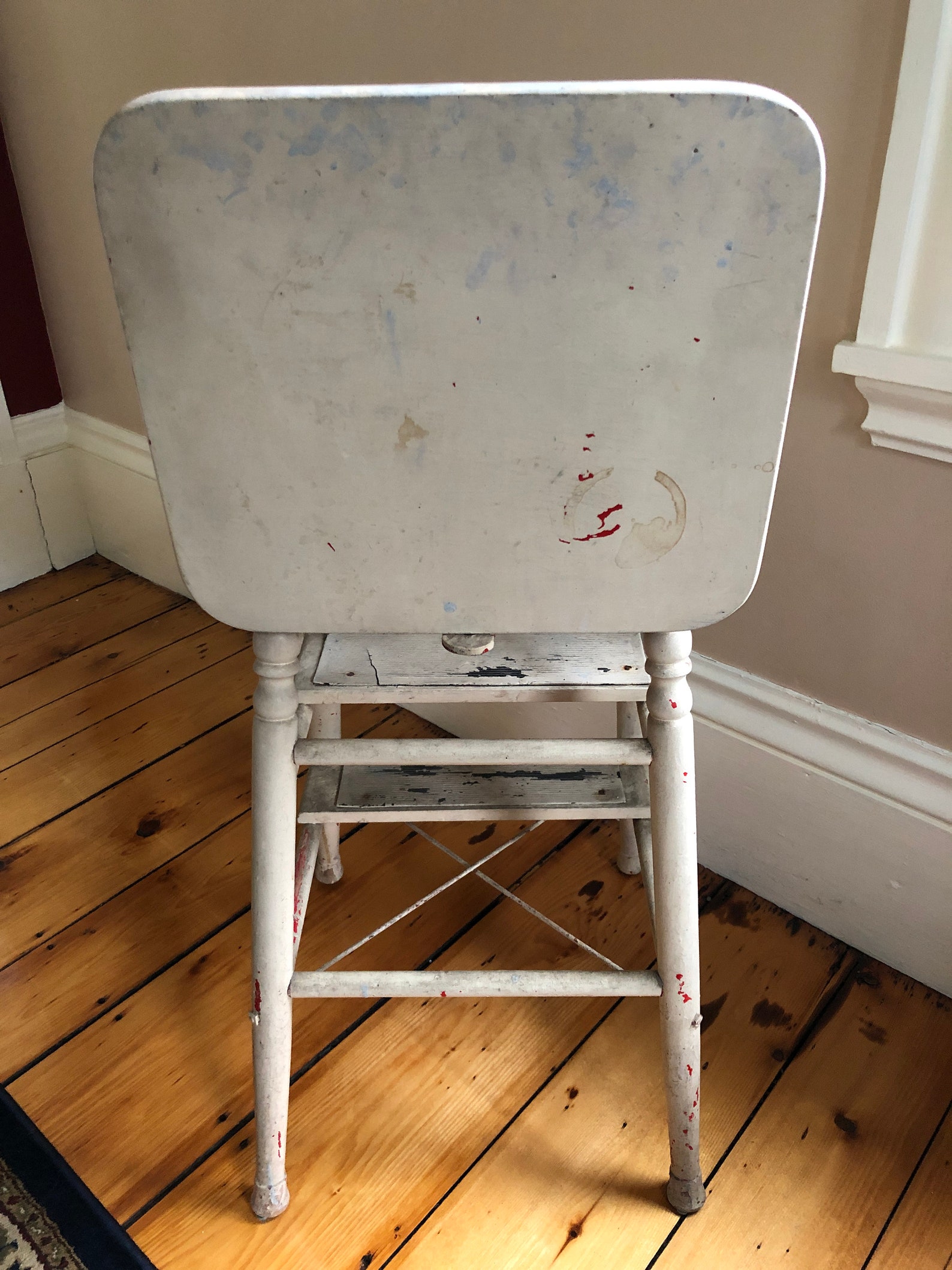 Vintage Wooden 2-step Stool Chair Offwhite Mid-century Better - Etsy