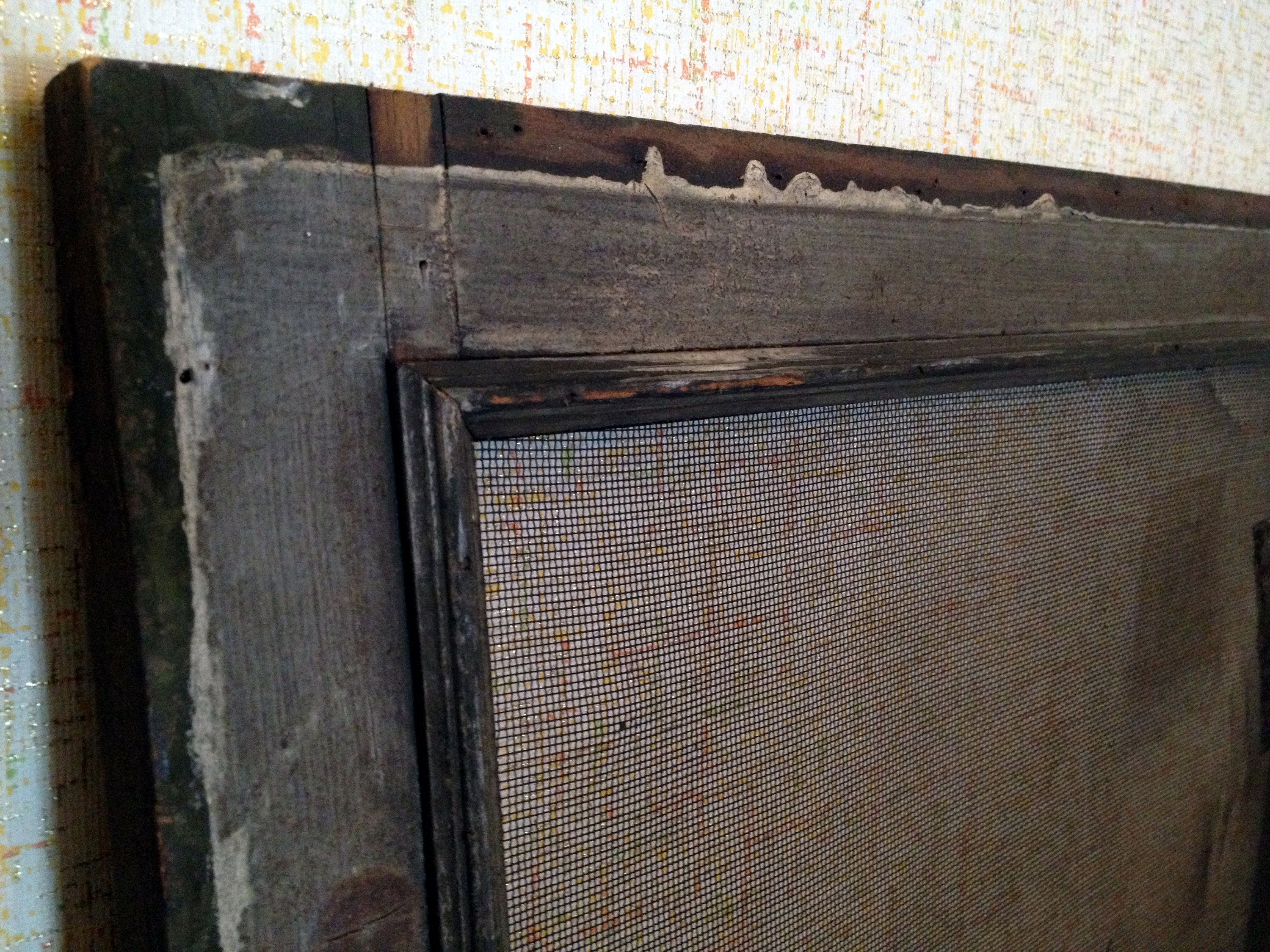 Vintage Screen Door Wood Frame Rustic Architecture Shabby Country Chic ...