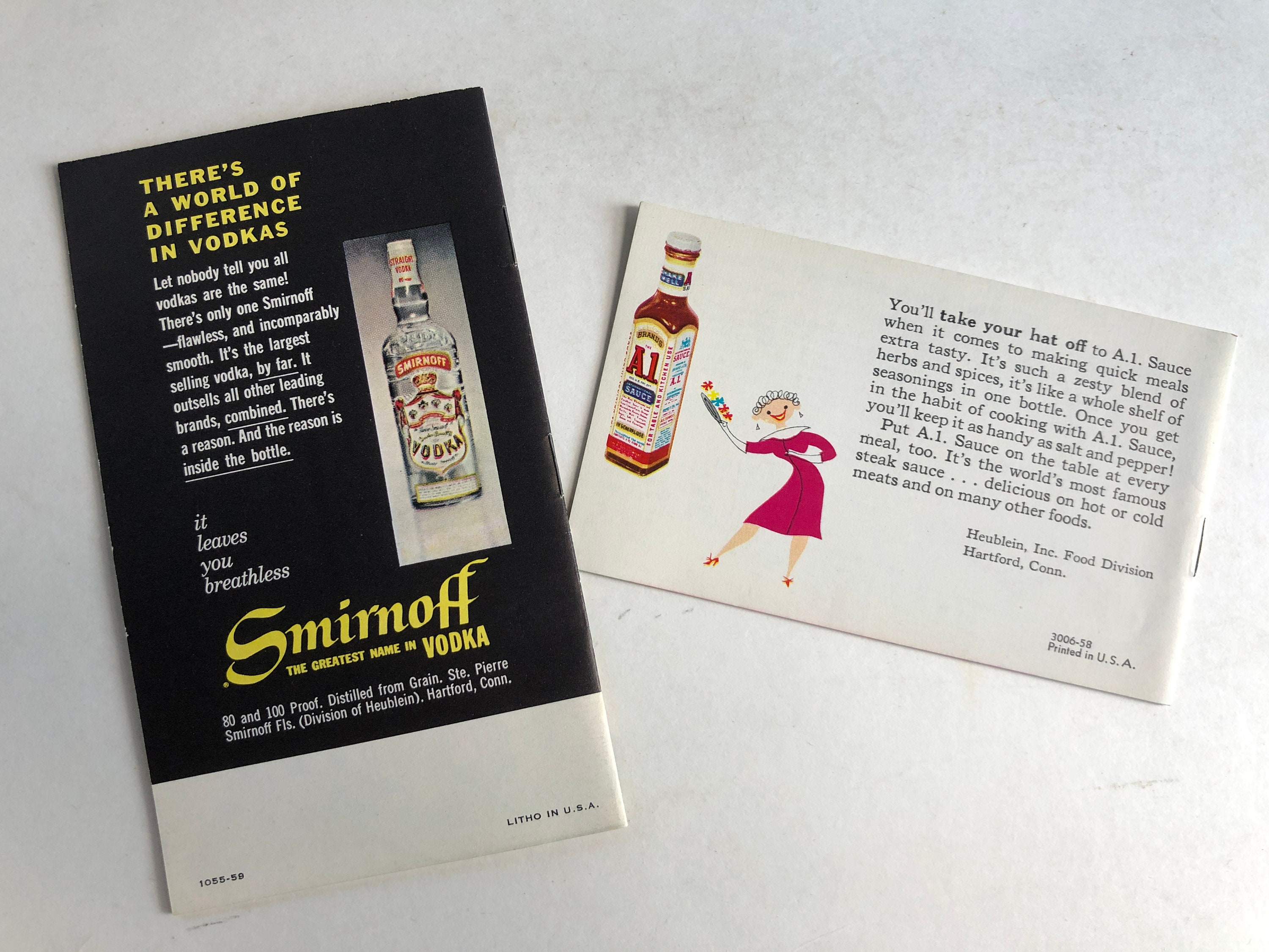 Vintage Duo Smirnoff Vodka A1 Steak Sauce Print Advertising - Etsy