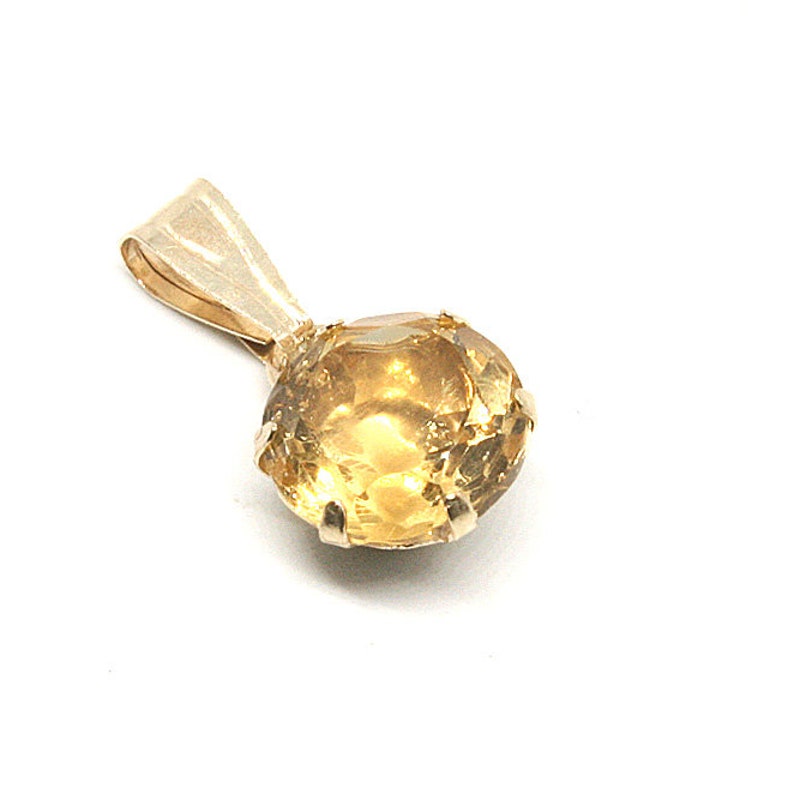 9ct Gold Pendant Citrine - Etsy