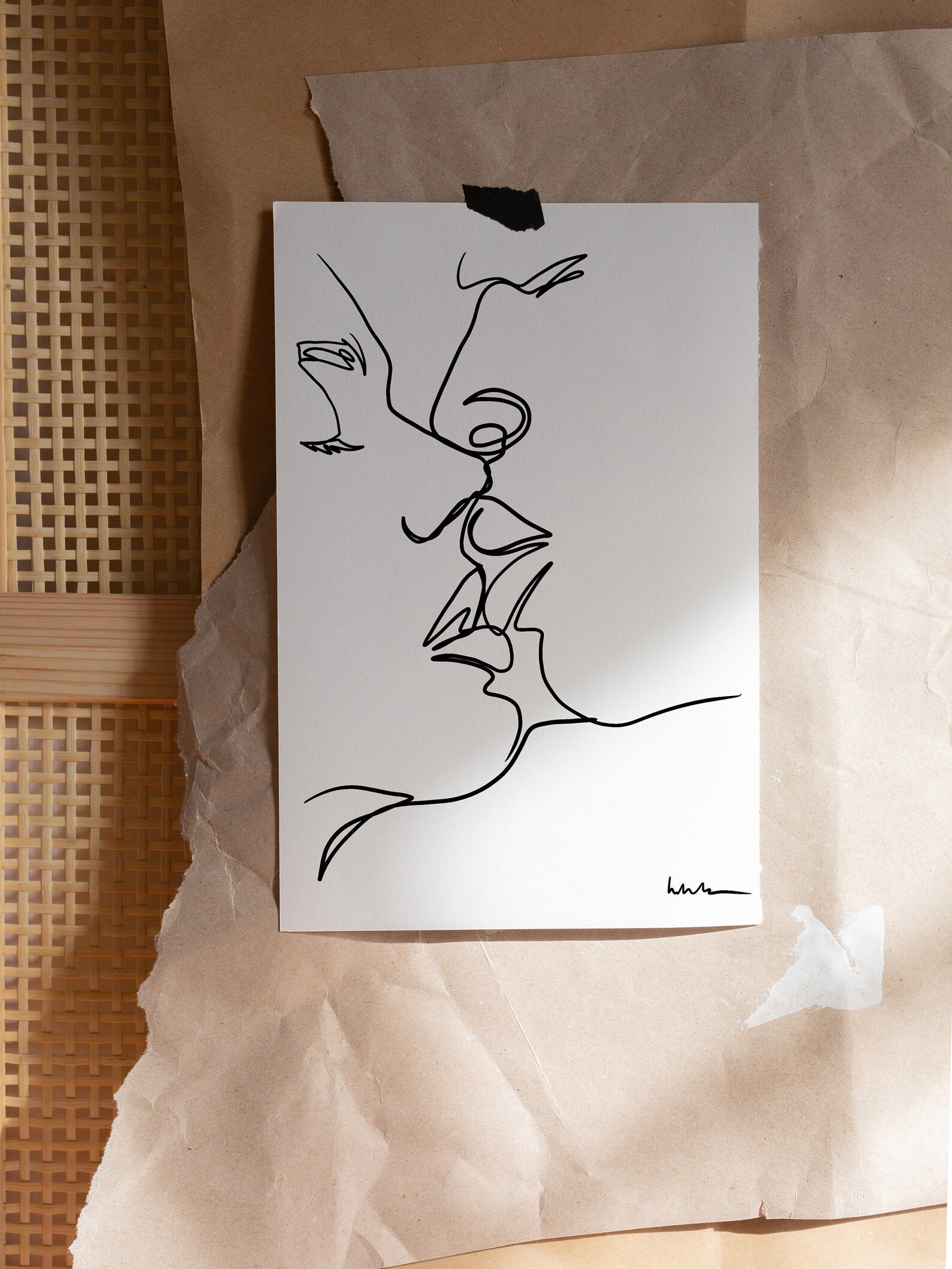 Intimate Kiss Line Art - Etsy