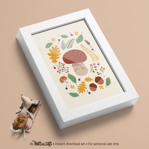 Mushroom Printable, Boho Print Nursery, Woodland Prints, Nursery Decor ...