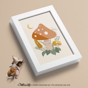 Mushroom Printable, Boho Print Nursery, Woodland Prints, Nursery Decor ...