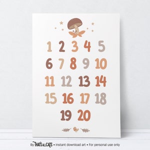 Boho Alphabet & Numbers Print Set, Neutral Nursery Decor (digital ...
