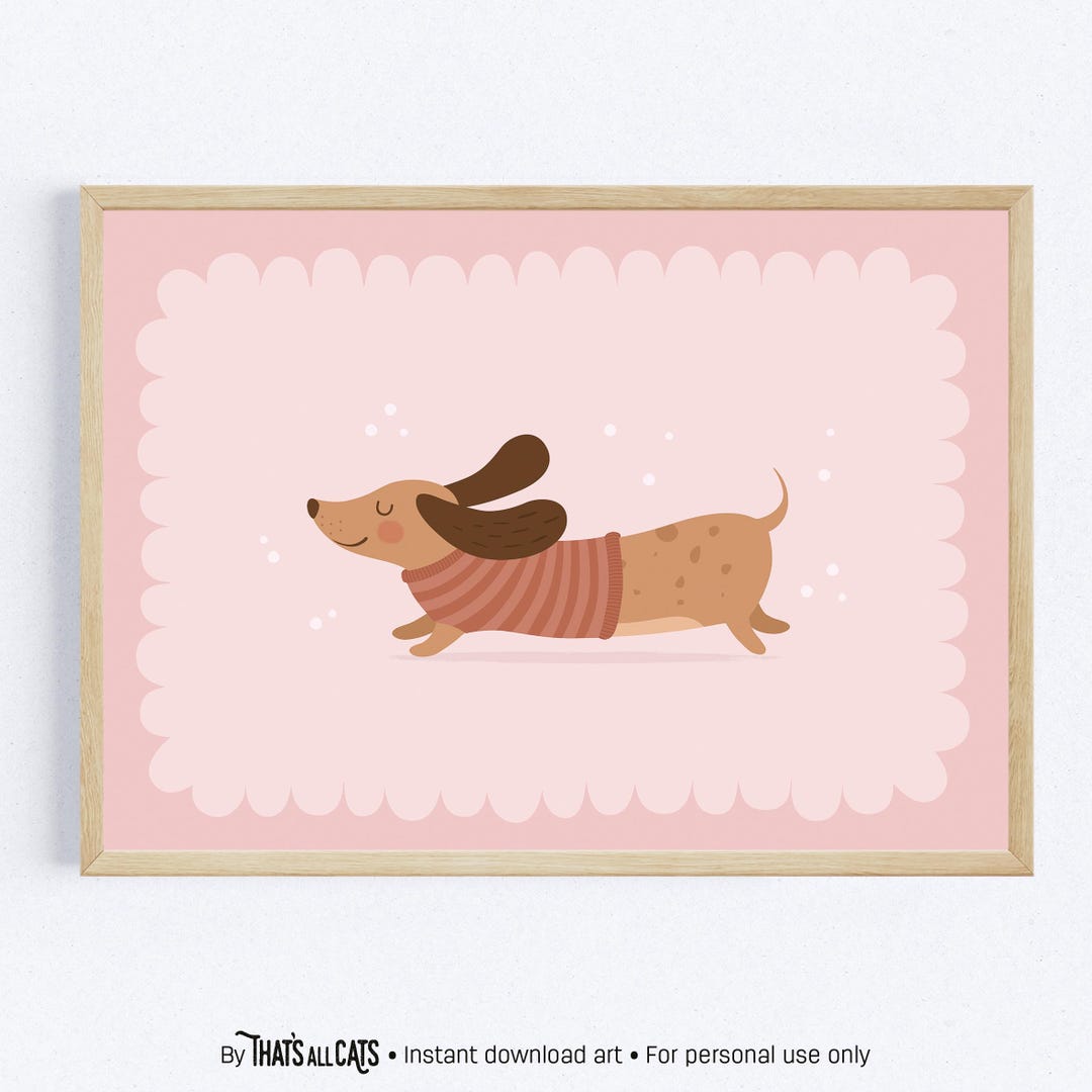 Dachshung Nursery Printable,teckel Wall Art,boho Animal Print ...