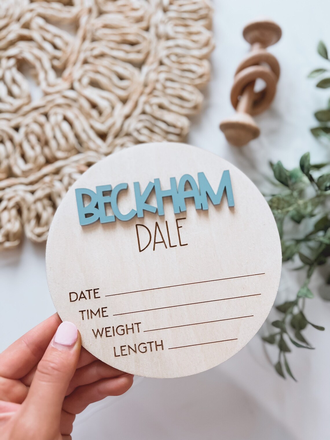 Birth Announcement Sign, Engraved Wooden Name Sign, Name Announcement ...