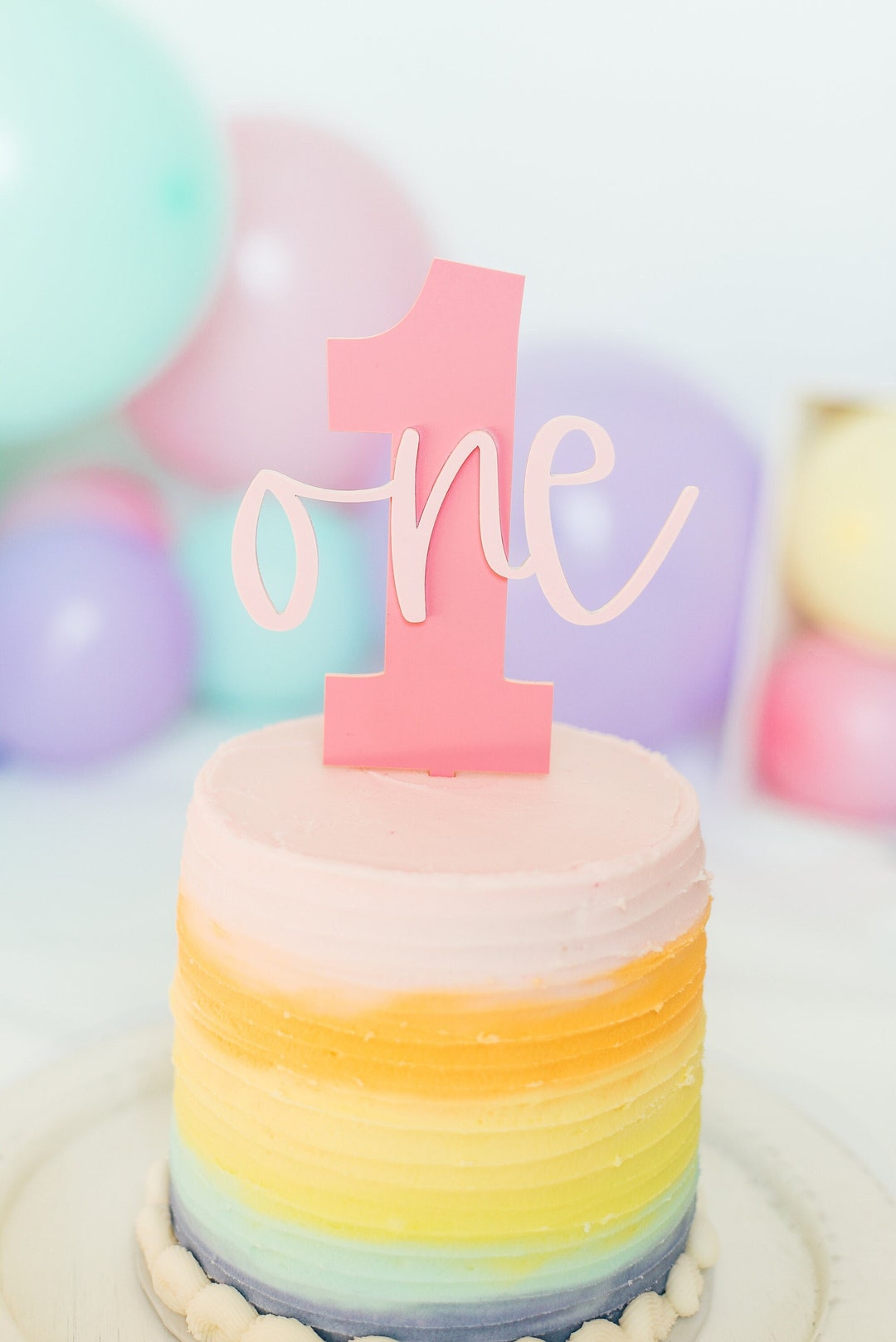 One Cake Topper, First Birthday Cake Topper, ONE Smash Cake Topper ...