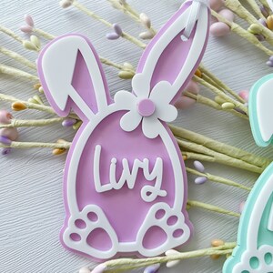 Bunny Tags, Easter Basket Tags, Tags, Personalized Name Tags, Bunny ...