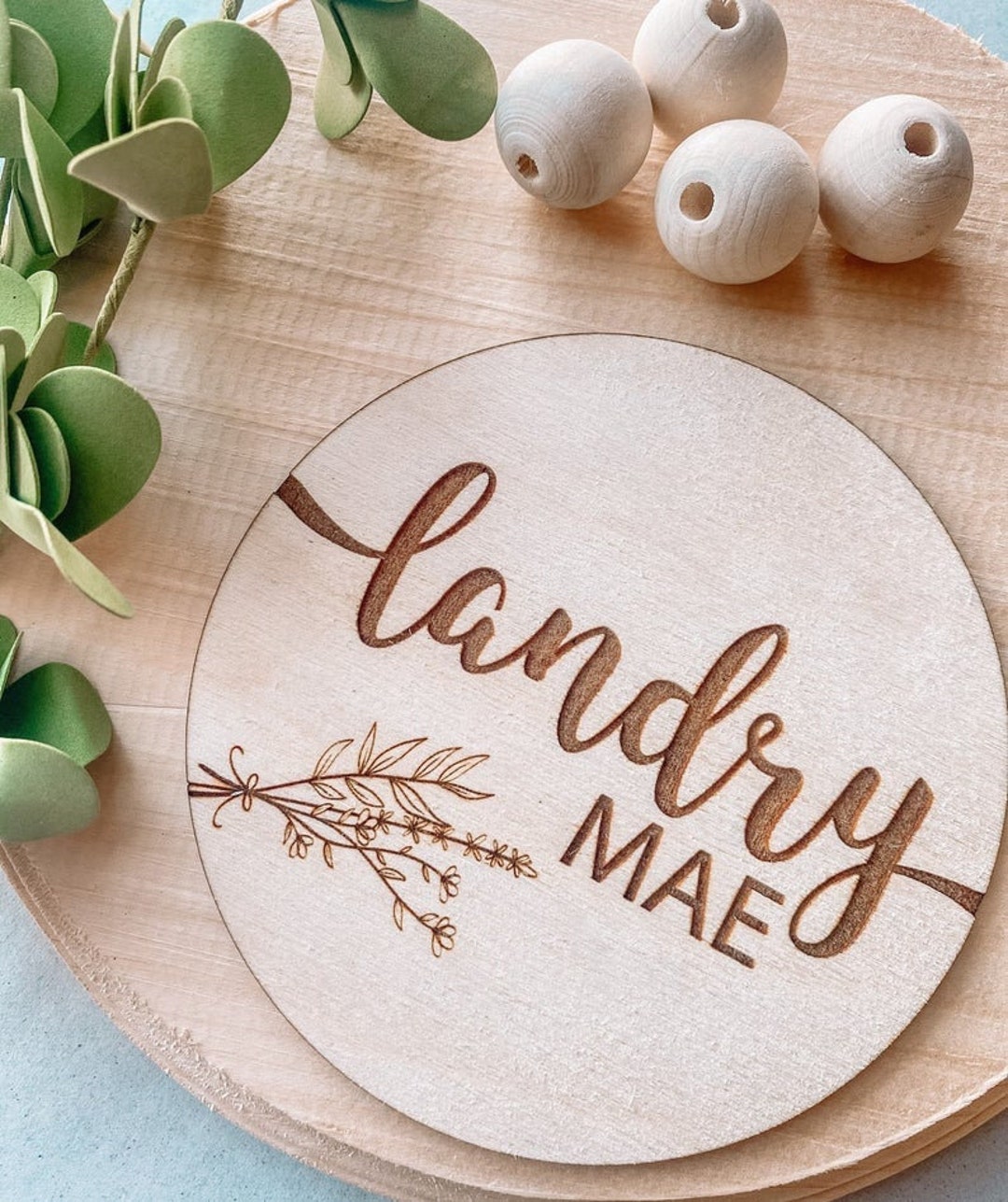 Birth Announcement Sign, Engraved Wooden Name Sign, Name Announcement ...