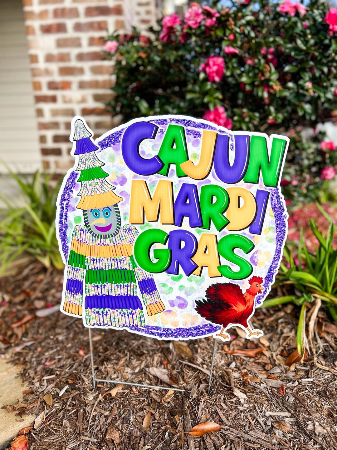 Cajun Mardi Gras Yard Sign, Personalized Mardi Gras Decor, Carnival ...