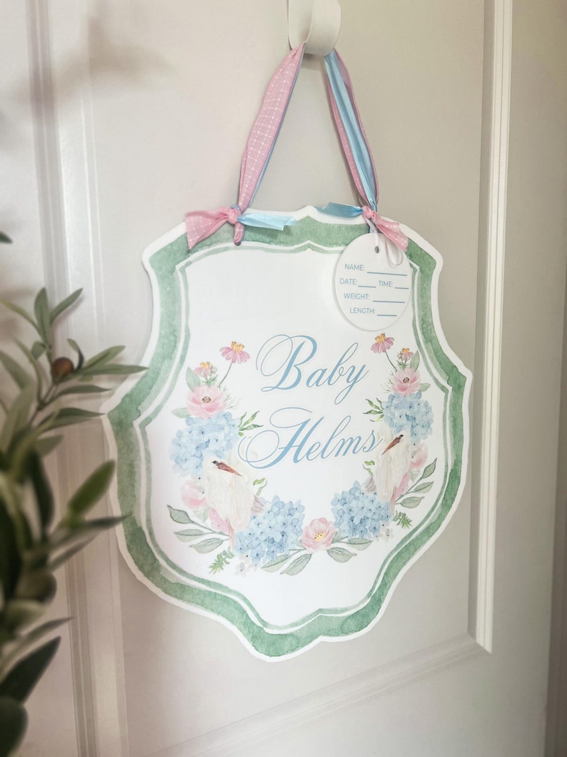 Hospital Door Hanger, Custom Baby Boy or Girl, Personalized Newborn ...