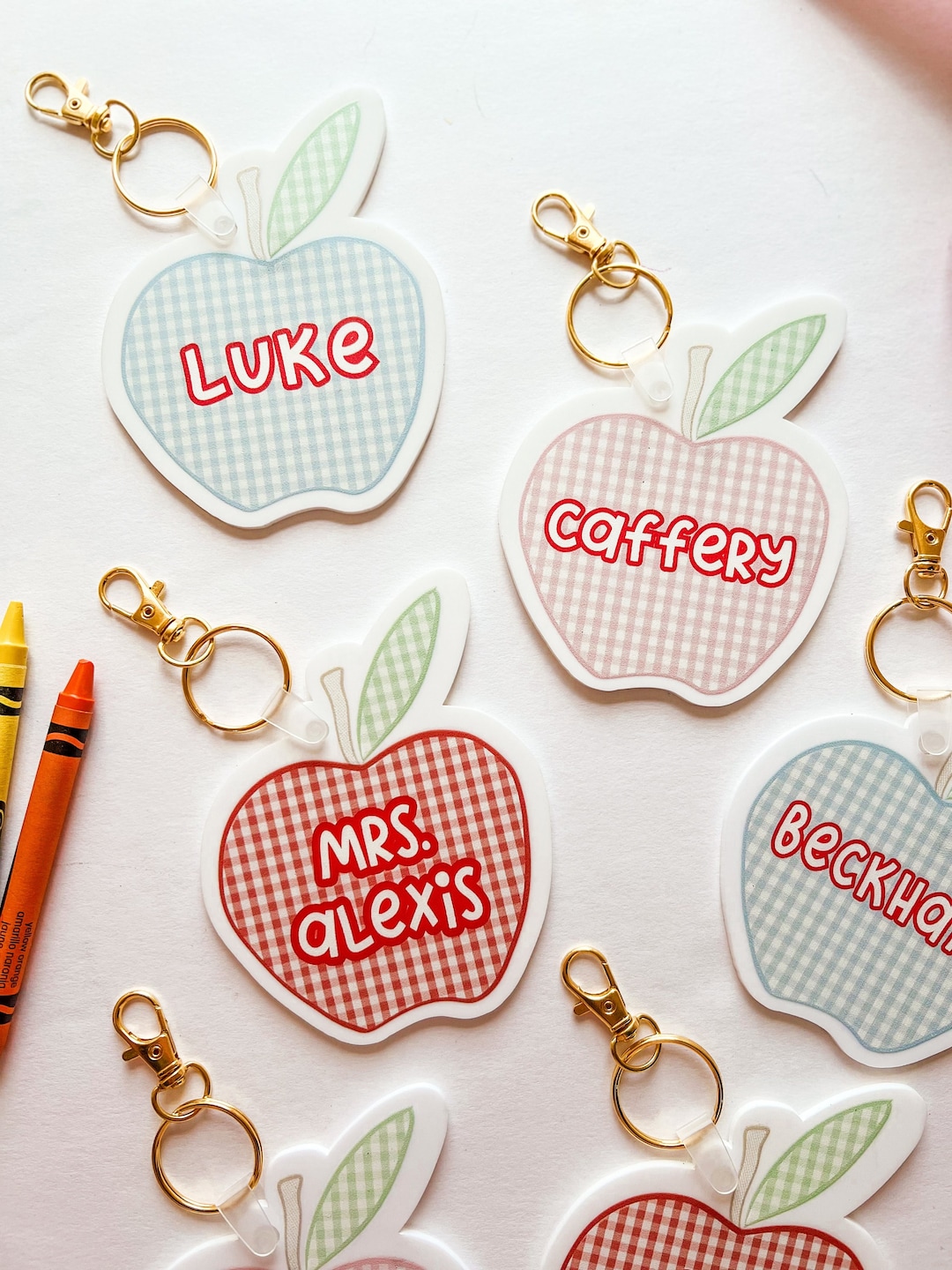 Backpack Apple Name Tag,acrylic Keychain,apple Name Keychain ...