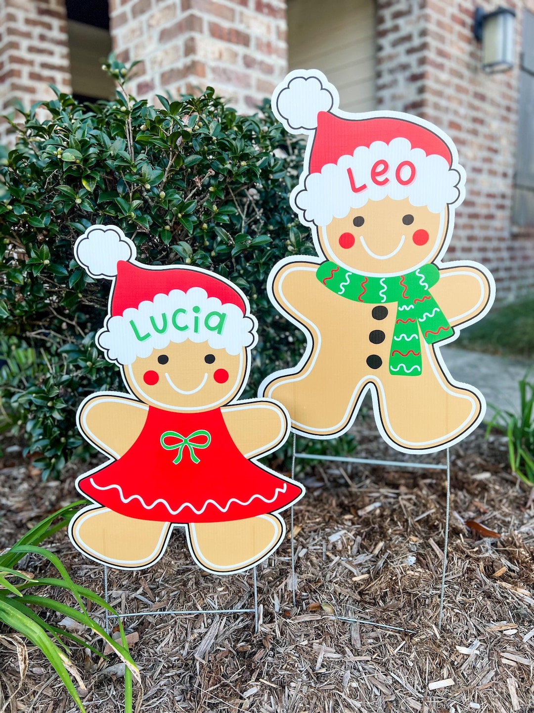 Gingerbread Boy or Girl, Custom Name Yard Sign, Personalized Christmas ...