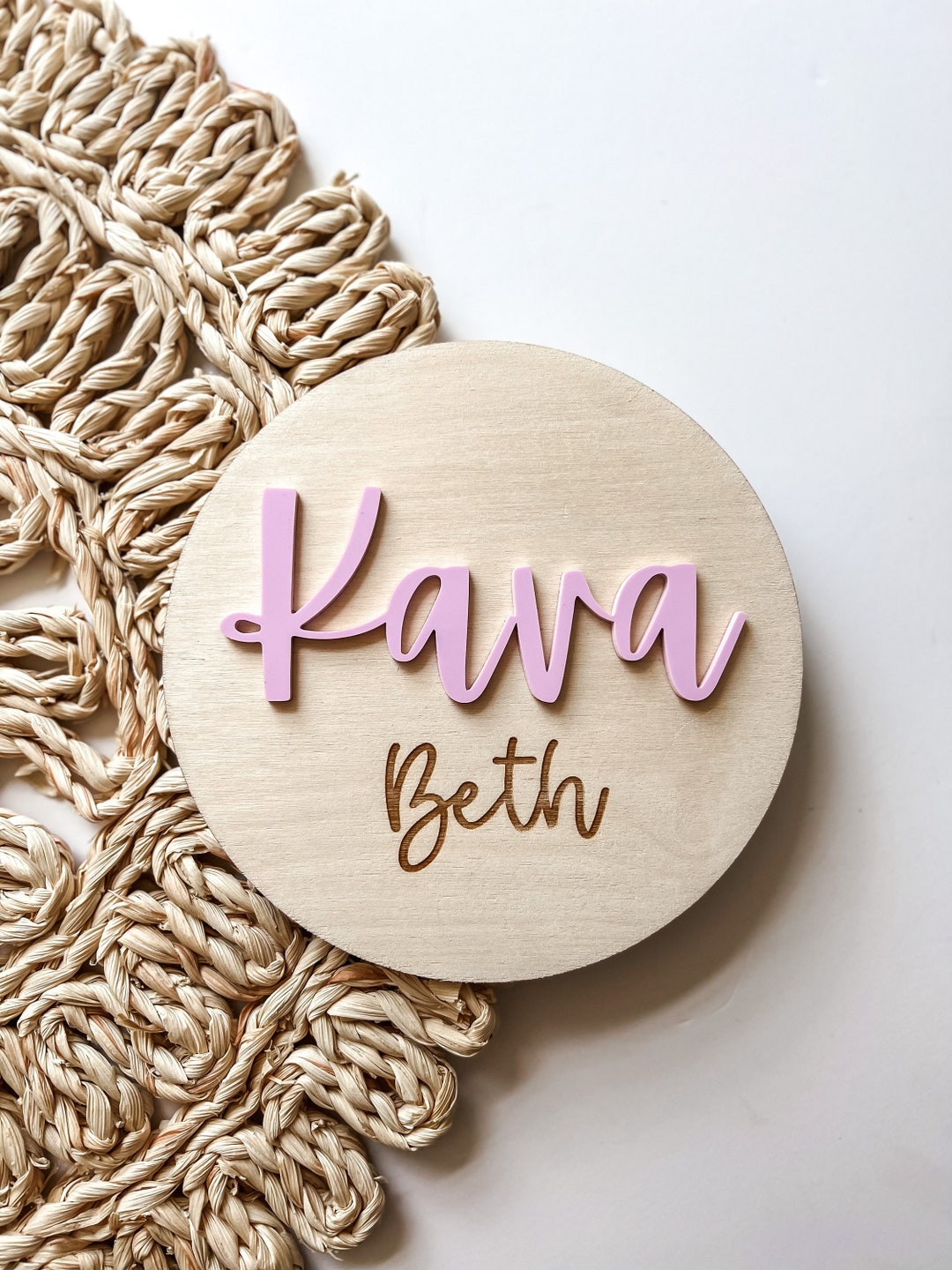 Wood Sign for Name Reveal, Baby Announcement Sign With Birth Stats ...