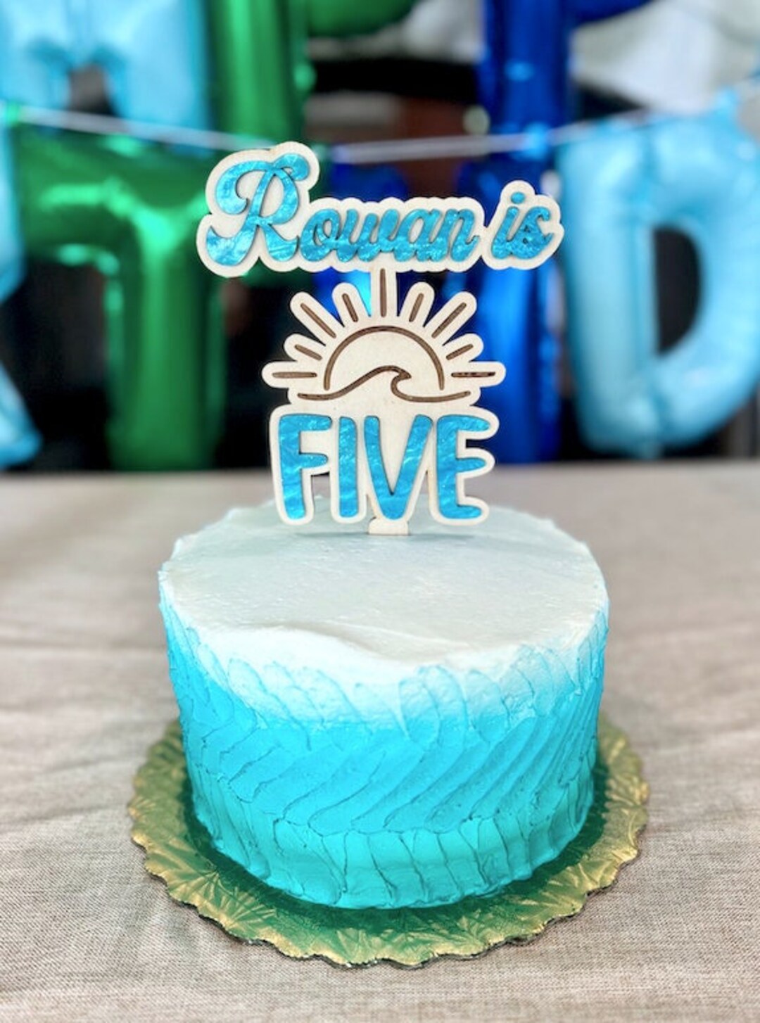 Summer Cake Topper, Swim Birthday Cake Topper, Wave Cake Topper ...