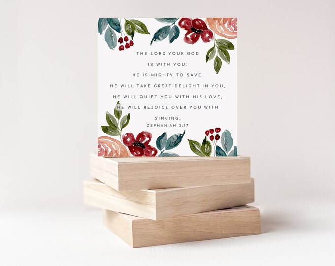 Zephaniah 3:17 Hand-lettered Scripture Print Bella Scriptura Collection ...