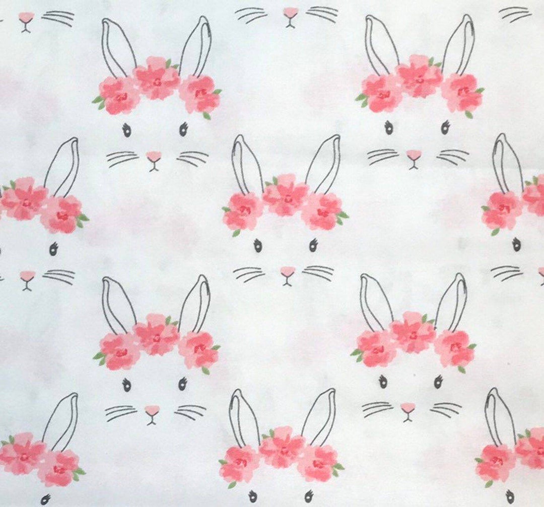 Floral Bunny Fabric - Easter Bunny Fabric - Spring Bunny Fabric - Etsy