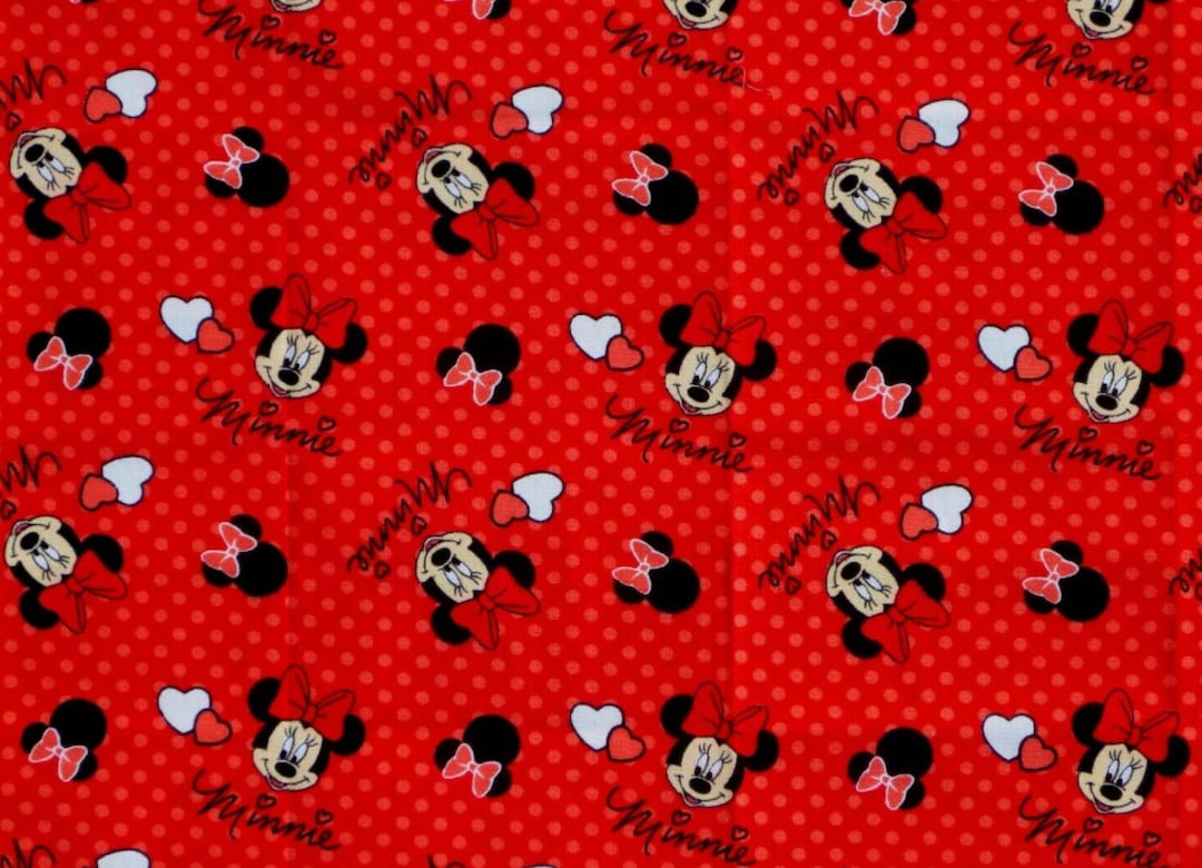 Minnie Mouse Fabric Red Minnie Mouse Fabric Disney Classic Fabric ...