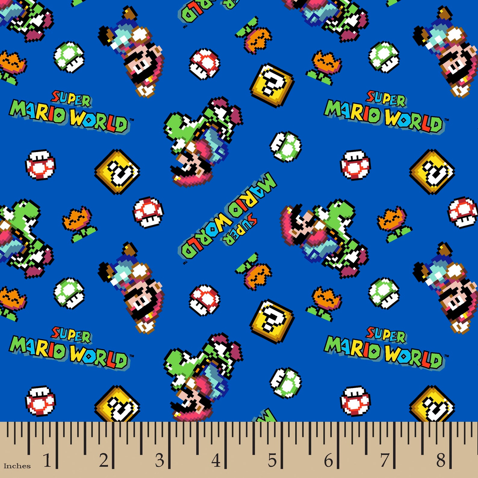 Super Mario World Fabric - Mario Fabric - Nintendo Fabric - Video Game ...