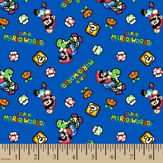 Super Mario World Fabric Mario Fabric Nintendo Fabric | Etsy