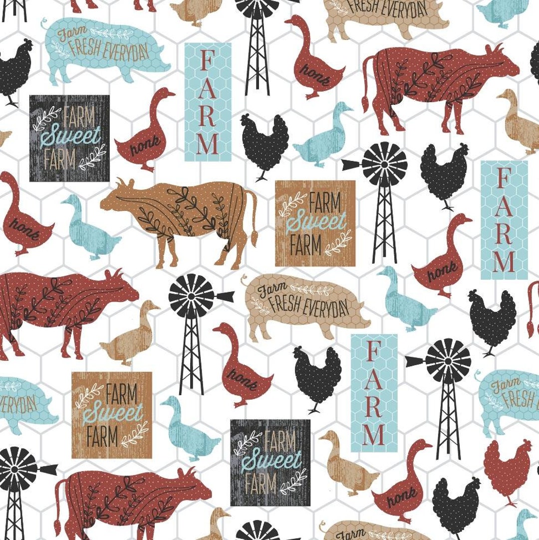 Red Farm Fabric - Ranch Fabric - FFA Fabric - Future Farmers of America ...