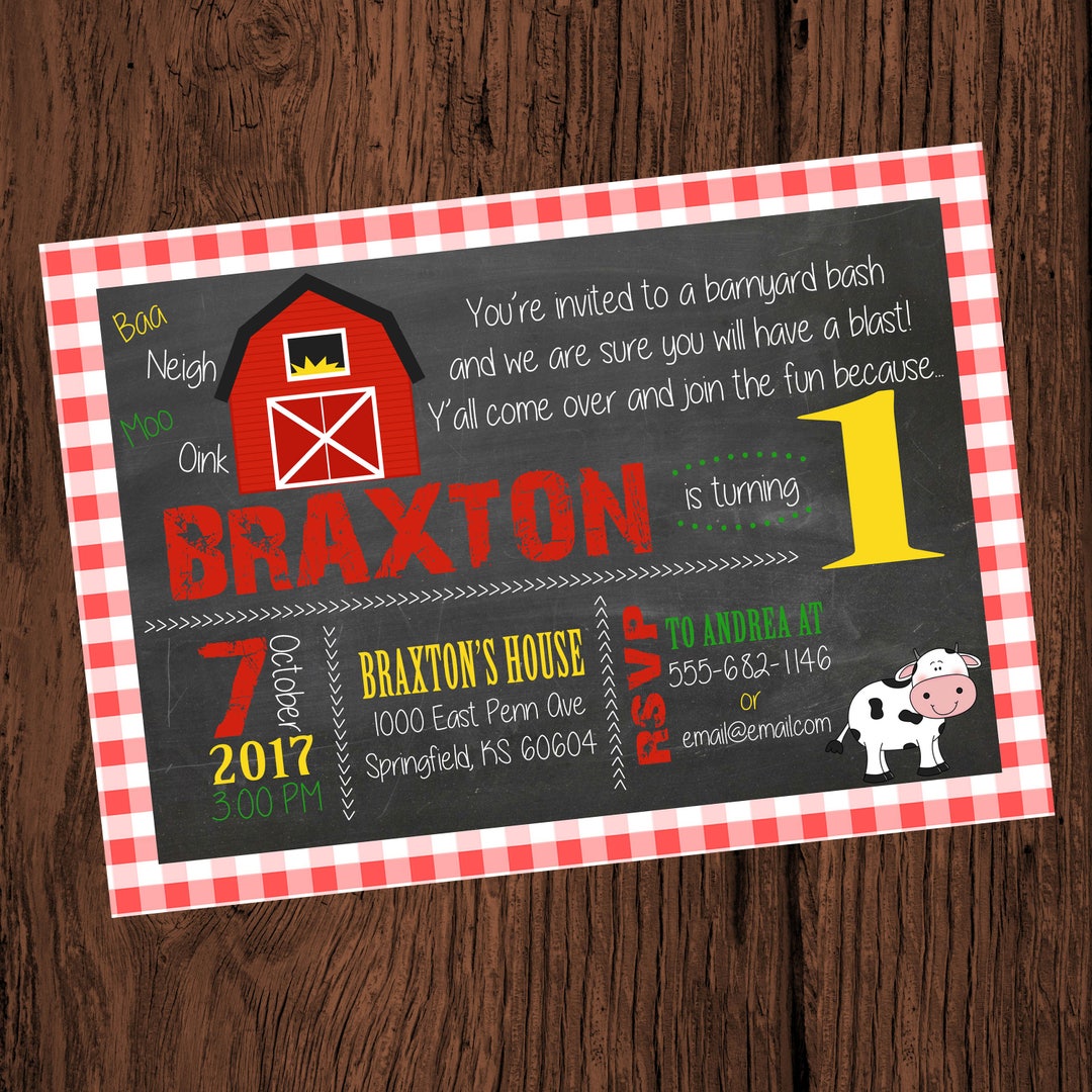Barnyard Birthday Invitation - Etsy