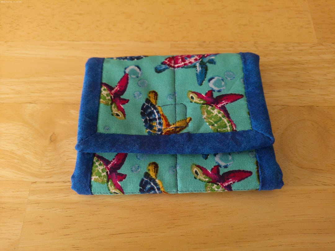 Quilted Wallet//small Wallet//fabric Wallet//small Fabric Wallet//sea ...