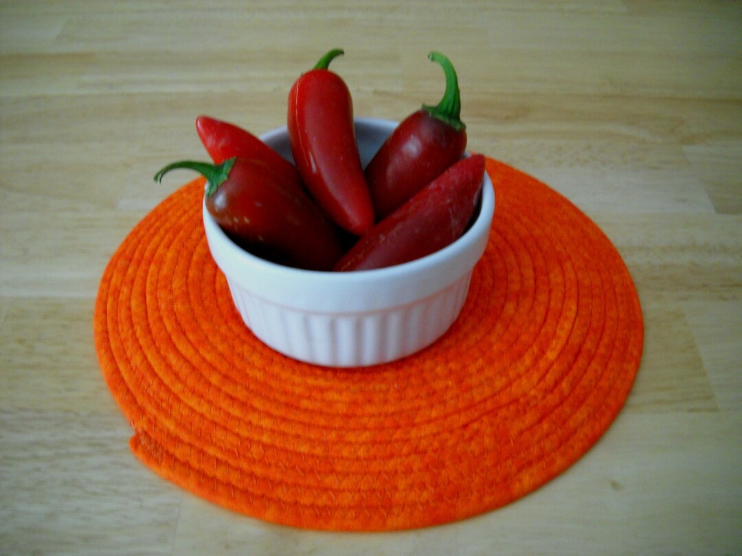 Trivet//round Trivet//coiled Fabric Trivet//round Potholder//bright ...
