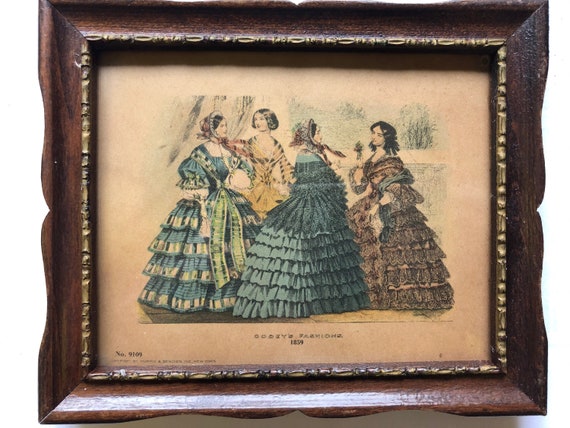 Godey's Fashion Prints Vintage Set of Two From Art Hub | Etsy